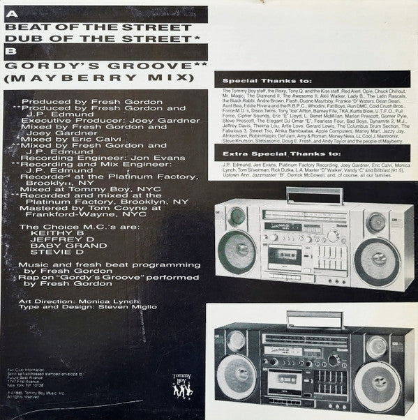 Buy Choice M.C.'s* Featuring Fresh Gordon : Beat Of The Street B/W ...